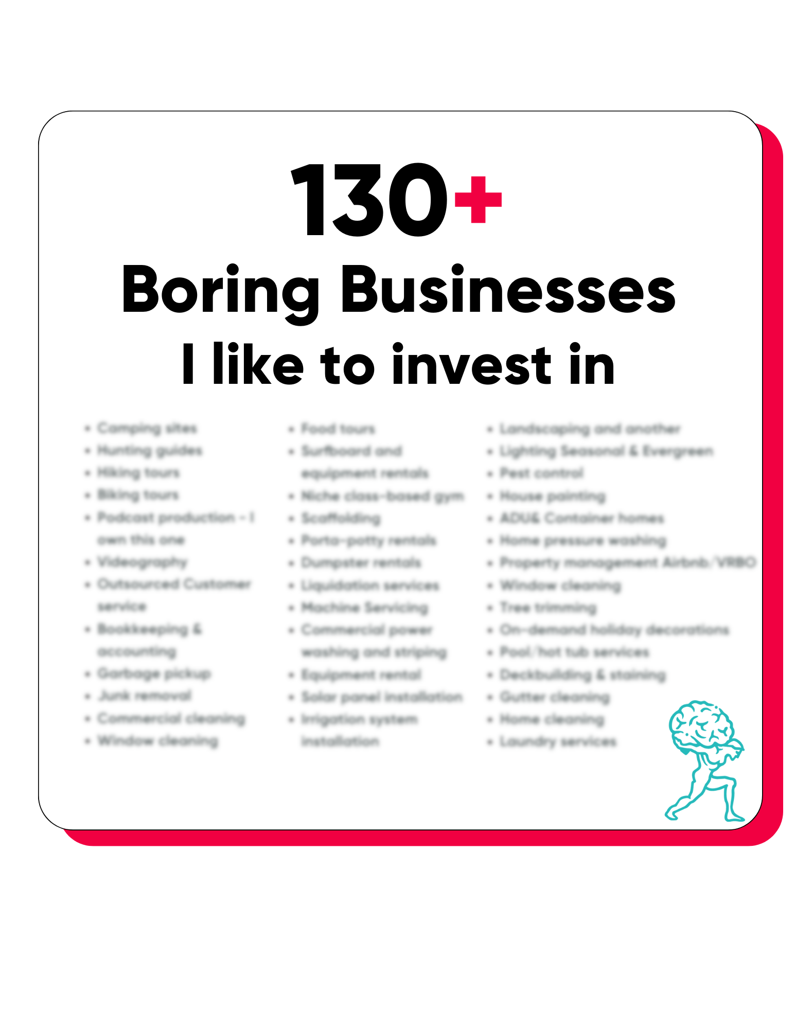 130 Boring Business Ideas I Love To Invest In